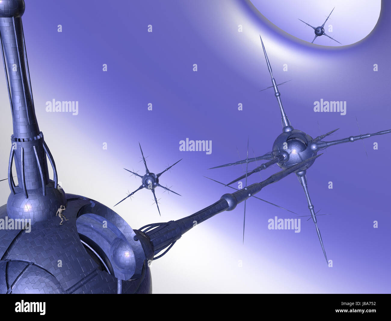 blue, science, future, tunnel, ray, metal, satellite, discover ...