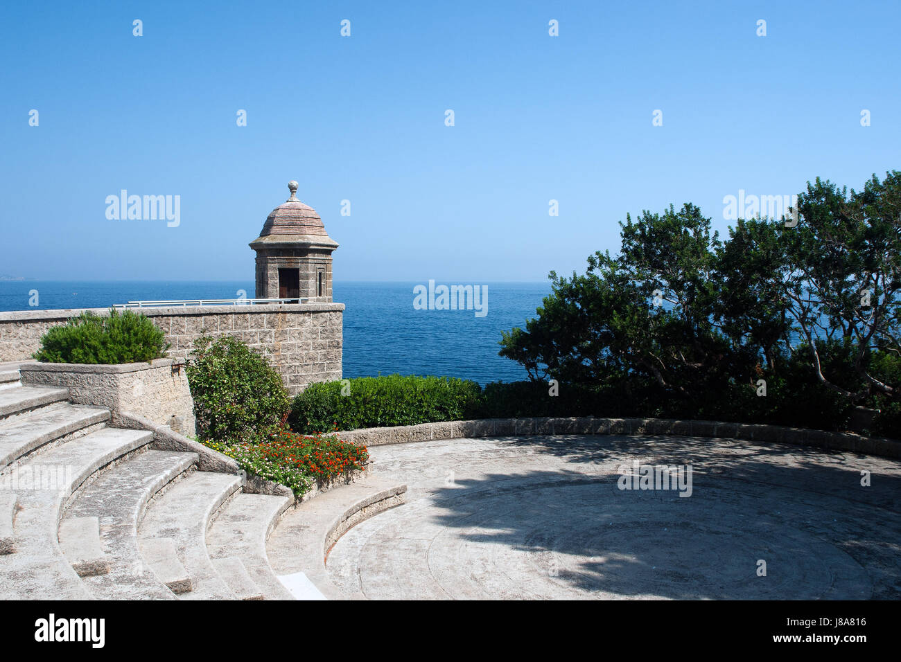 tower, monaco, castle, outpost, salt water, sea, ocean, water, chateau ...