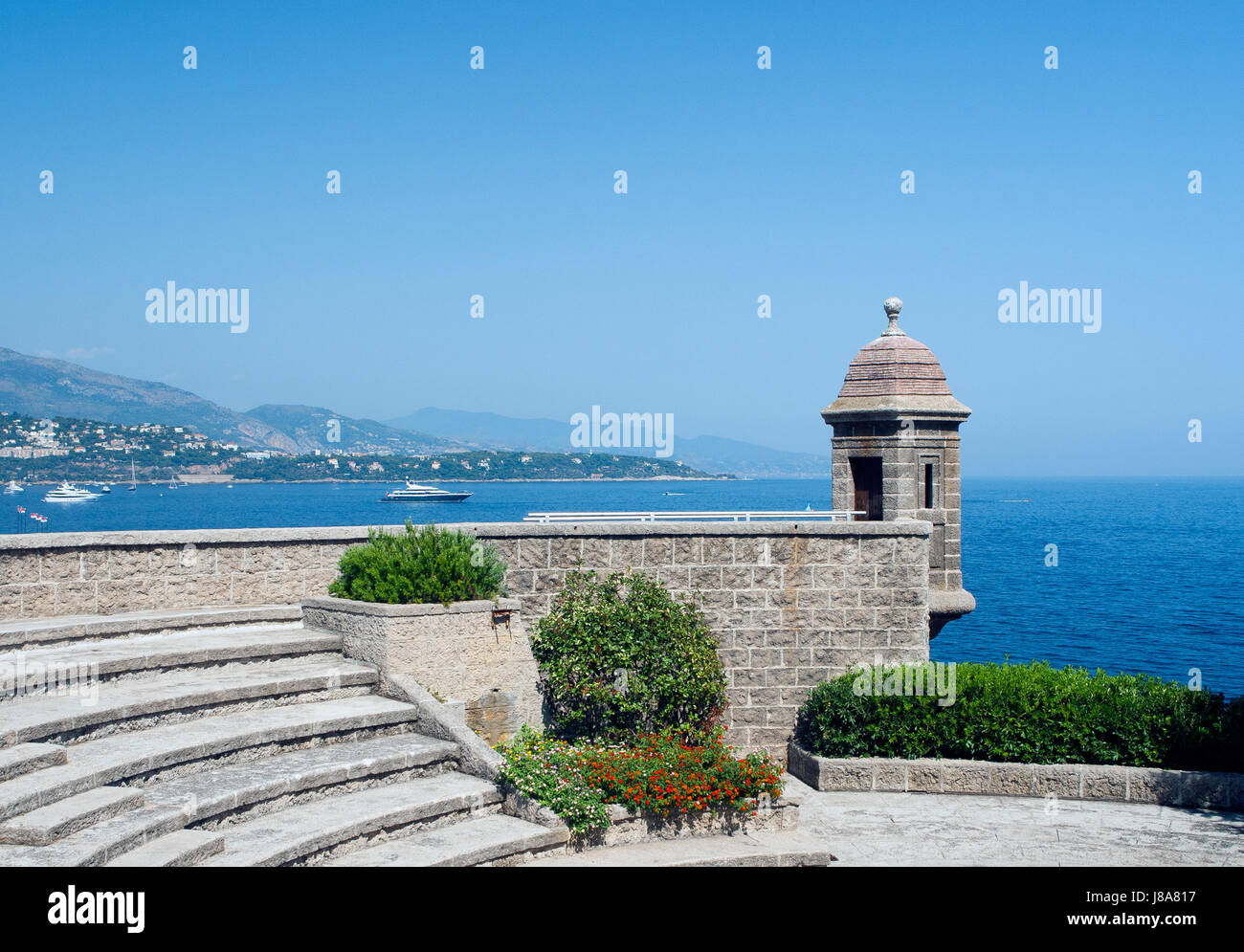 tower, monaco, castle, outpost, salt water, sea, ocean, water, chateau ...