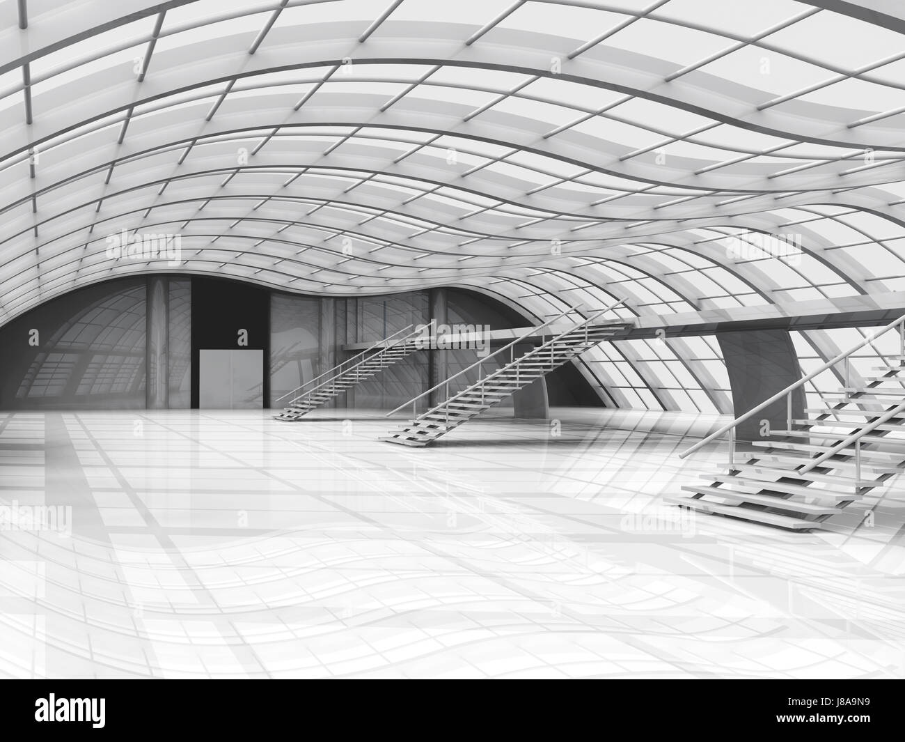 hall, house, building, office, corridor, graphic, modern, modernity ...