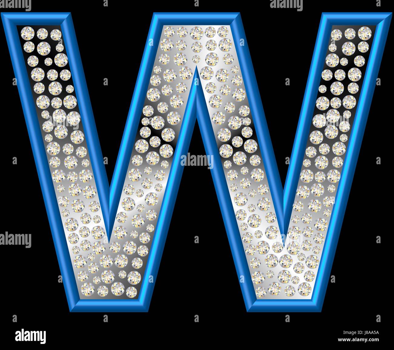 diamond letter w Stock Photo - Alamy