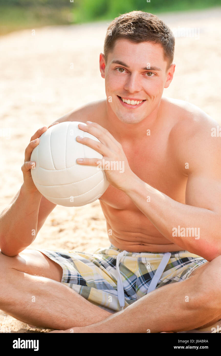 Beach man upper part body hi-res stock photography and images - Alamy