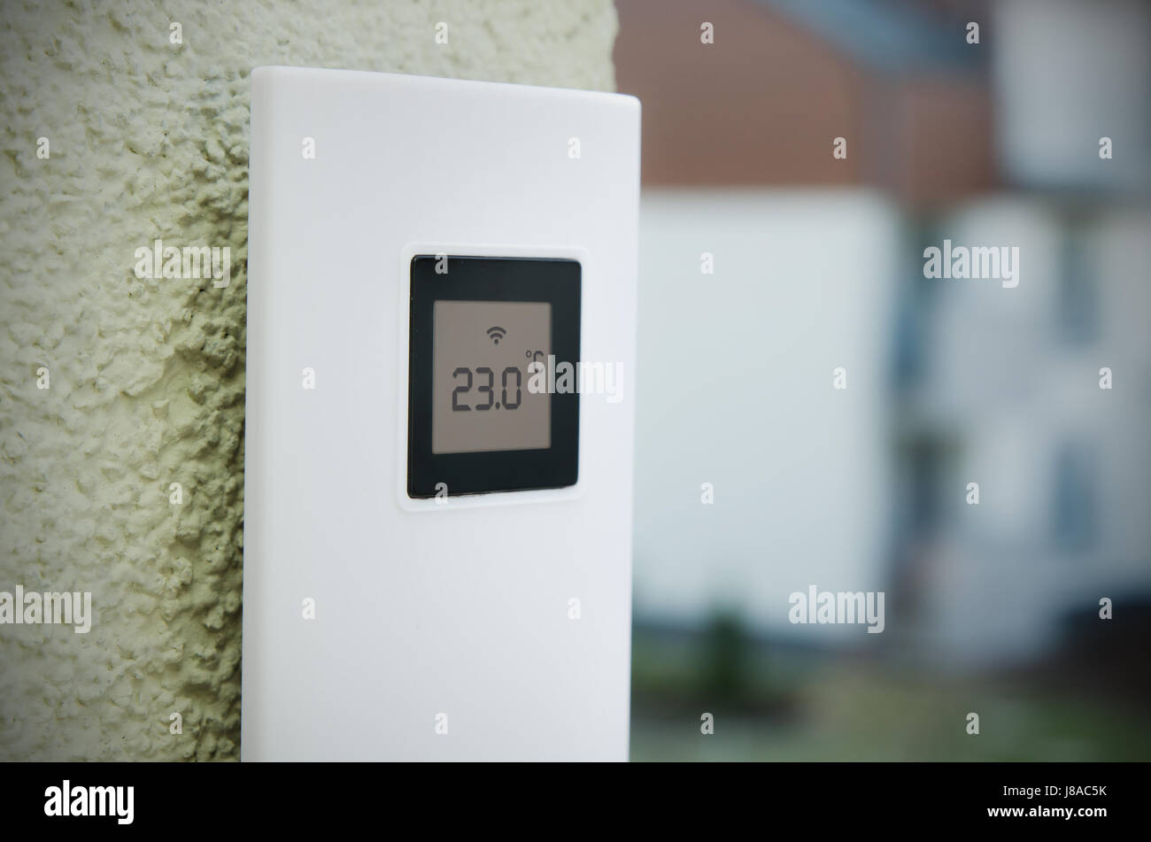 Wireless weather meter installed outdoor. weather station home ...