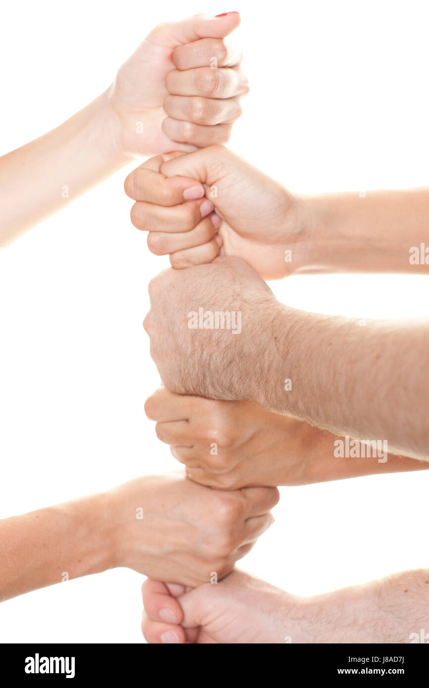 six fists stacked Stock Photo - Alamy