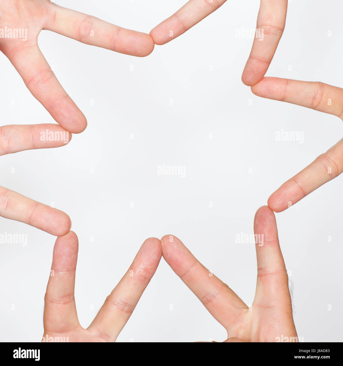 star of hands against white background Stock Photo - Alamy