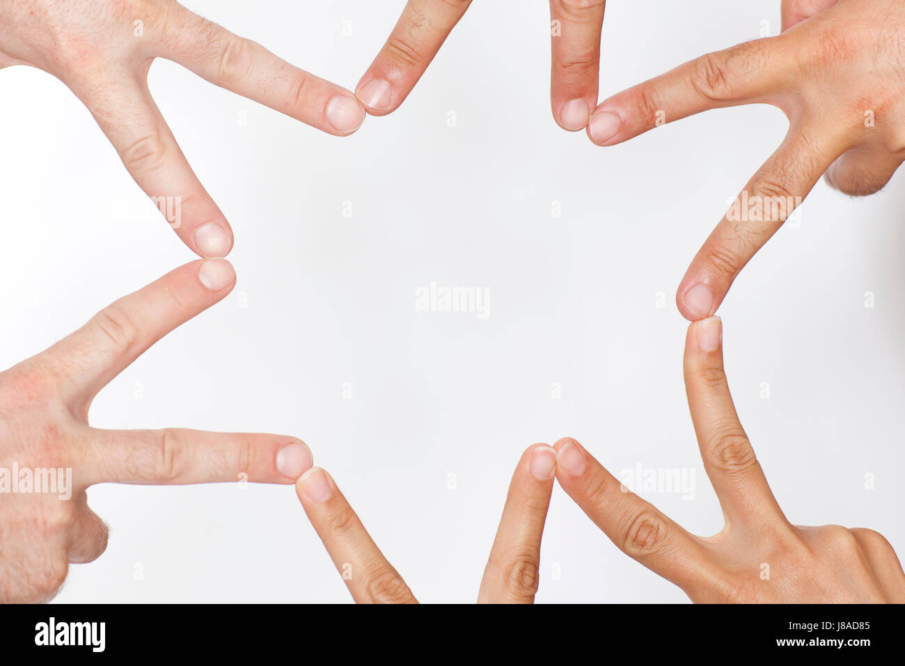 star of hands against white background Stock Photo - Alamy