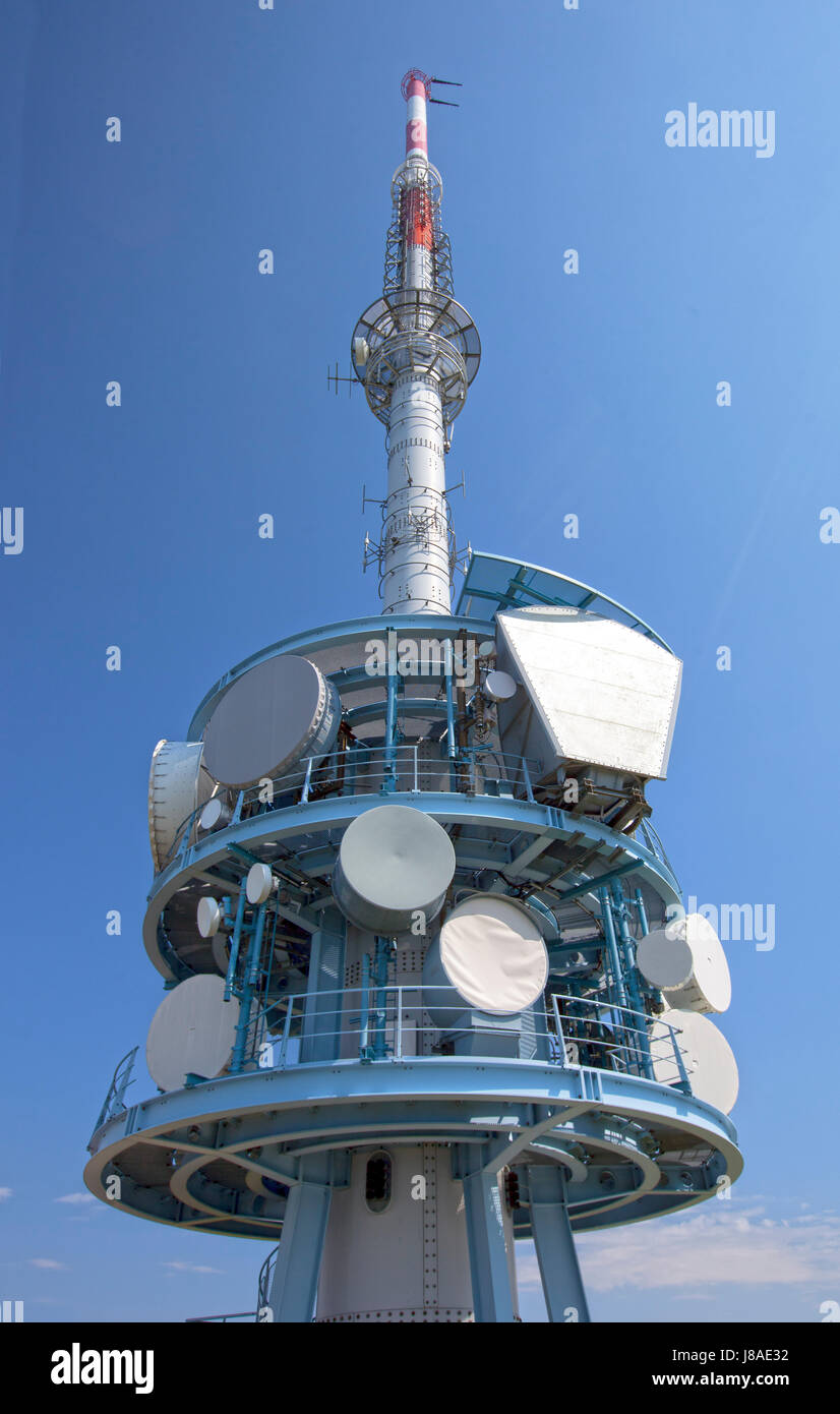 sign, signal, telephone, phone, station, blue, tower, modern, modernity ...