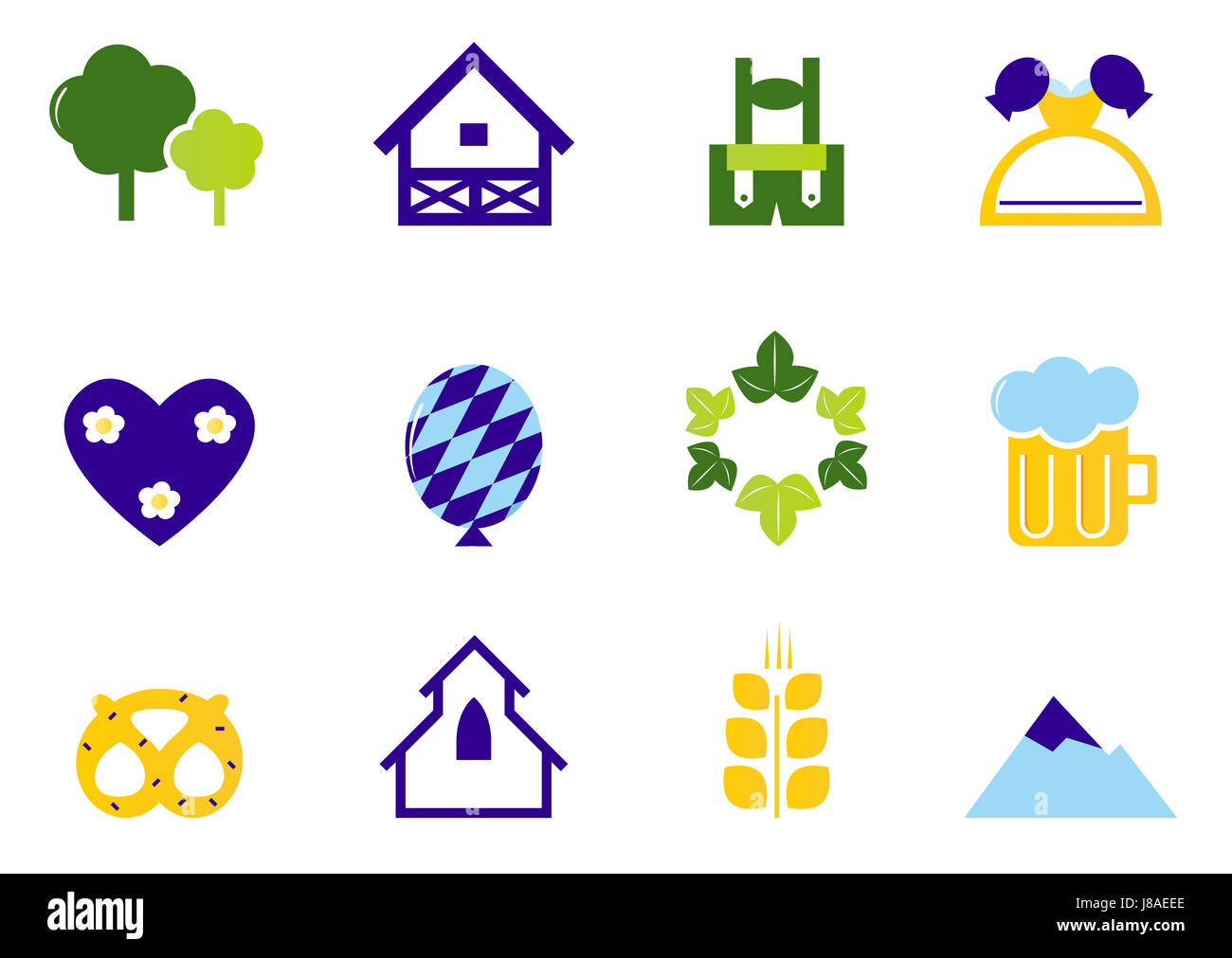 isolated, germany, german federal republic, symbols, Octoberfest, icon ...