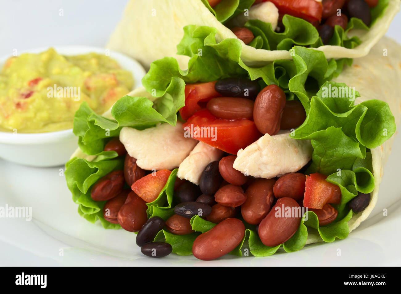 mexican, chicken, wrap, bean, snack, food, aliment, horizontal ...