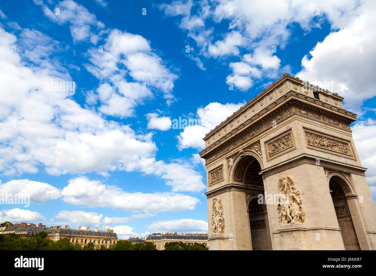 city, town, arc, paris, france, triumphal arch, emblem, arcs, blue ...