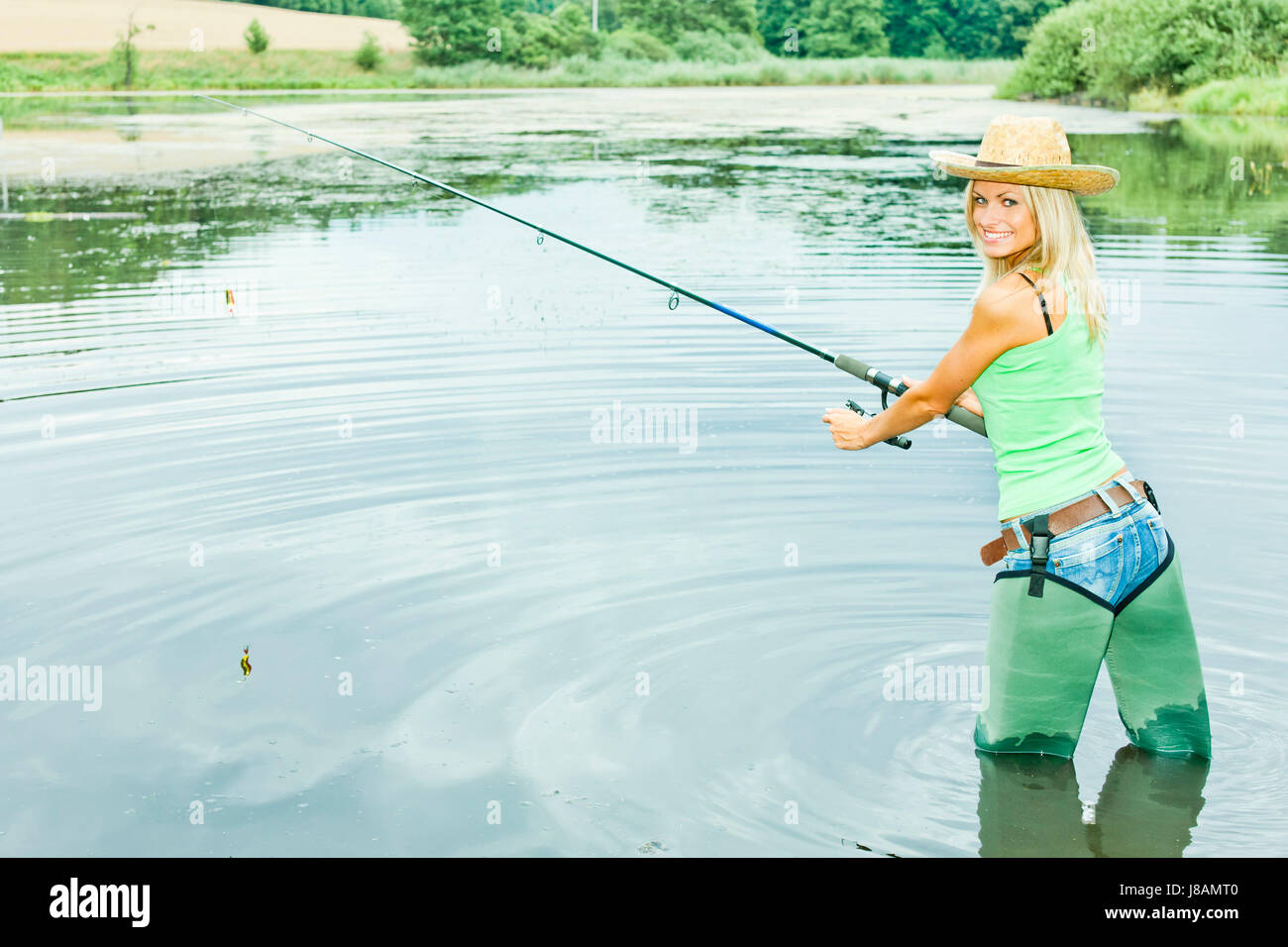 woman, fishing, woman, humans, human beings, people, folk, persons ...