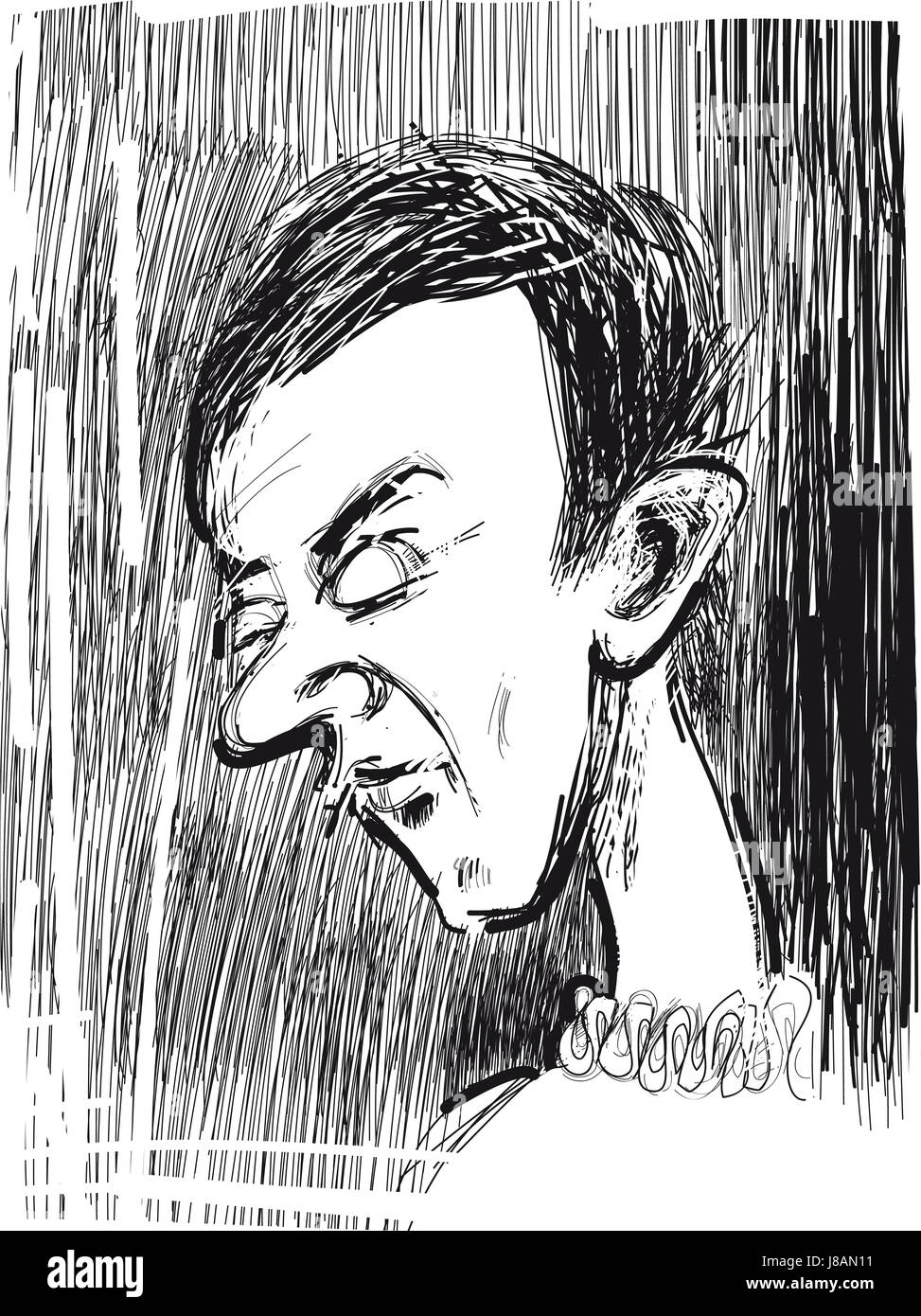 portrait, illustration, think, thoughts, expression, caricature, sketch ...
