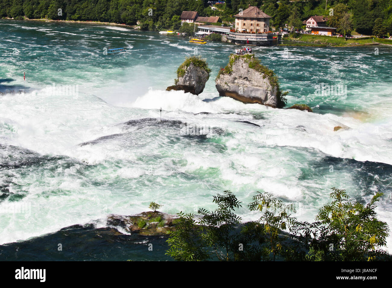 rhine, tourism, europe, waterfall, river, water, travel, famous, hill ...