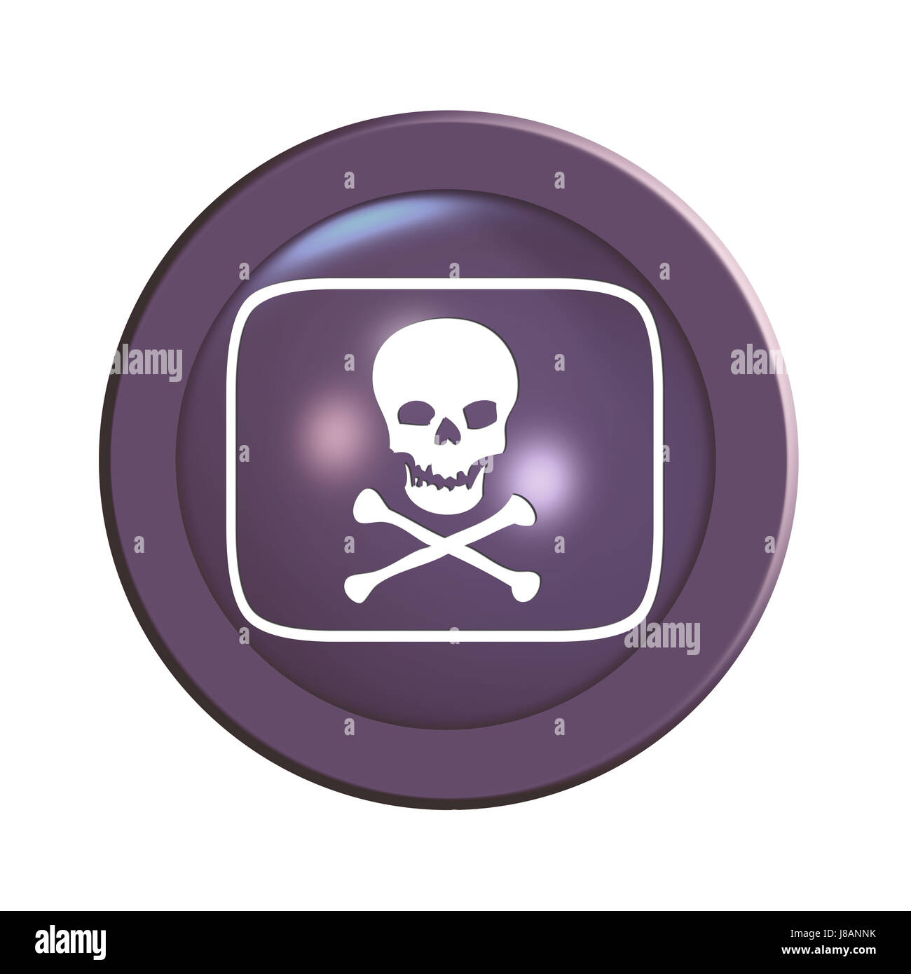 die, caution, skull, button, poison, warning, service, isolated ...