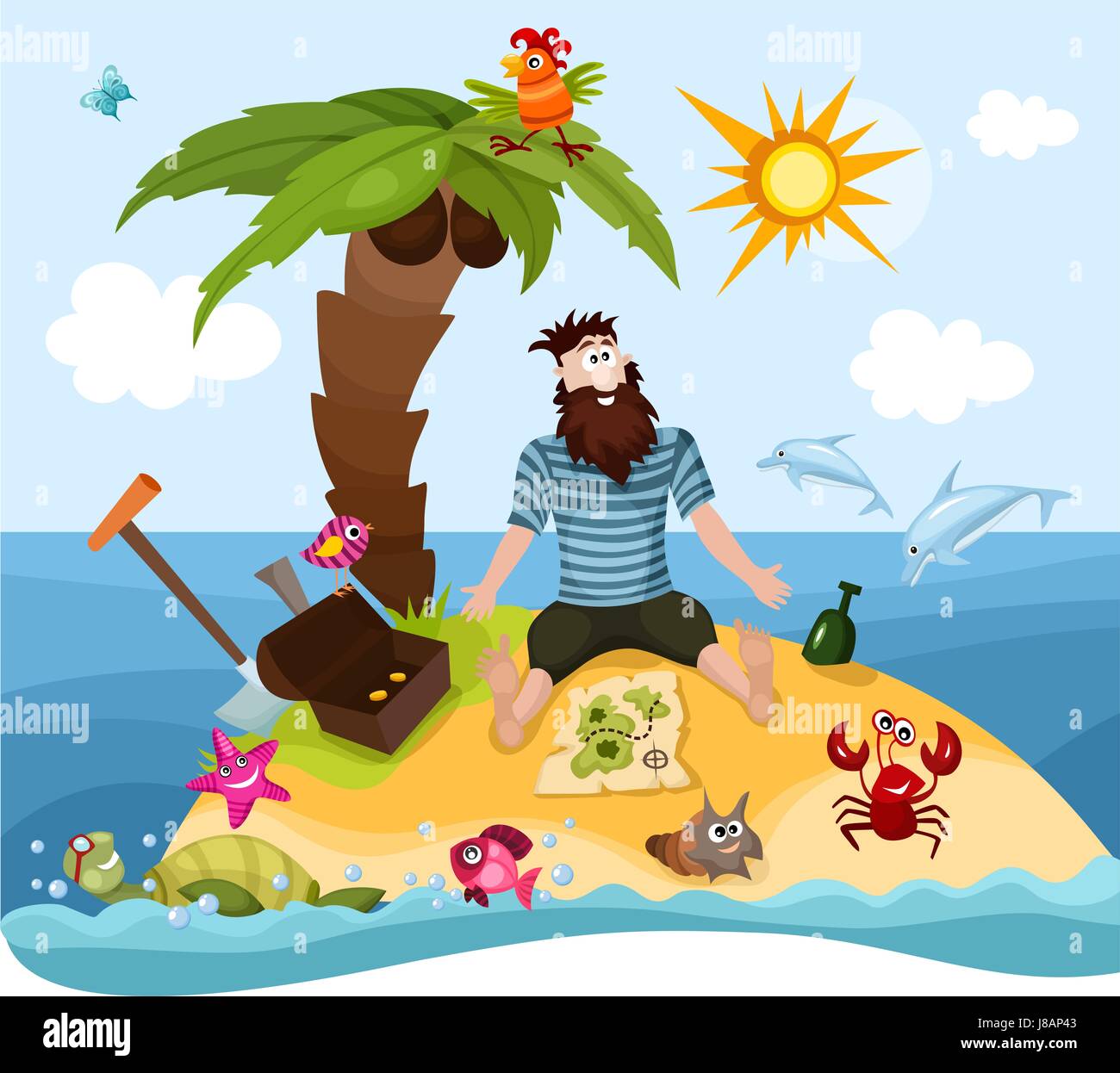 danger, pirates, island, pirate, parrot, isle, danger, art, animal ...