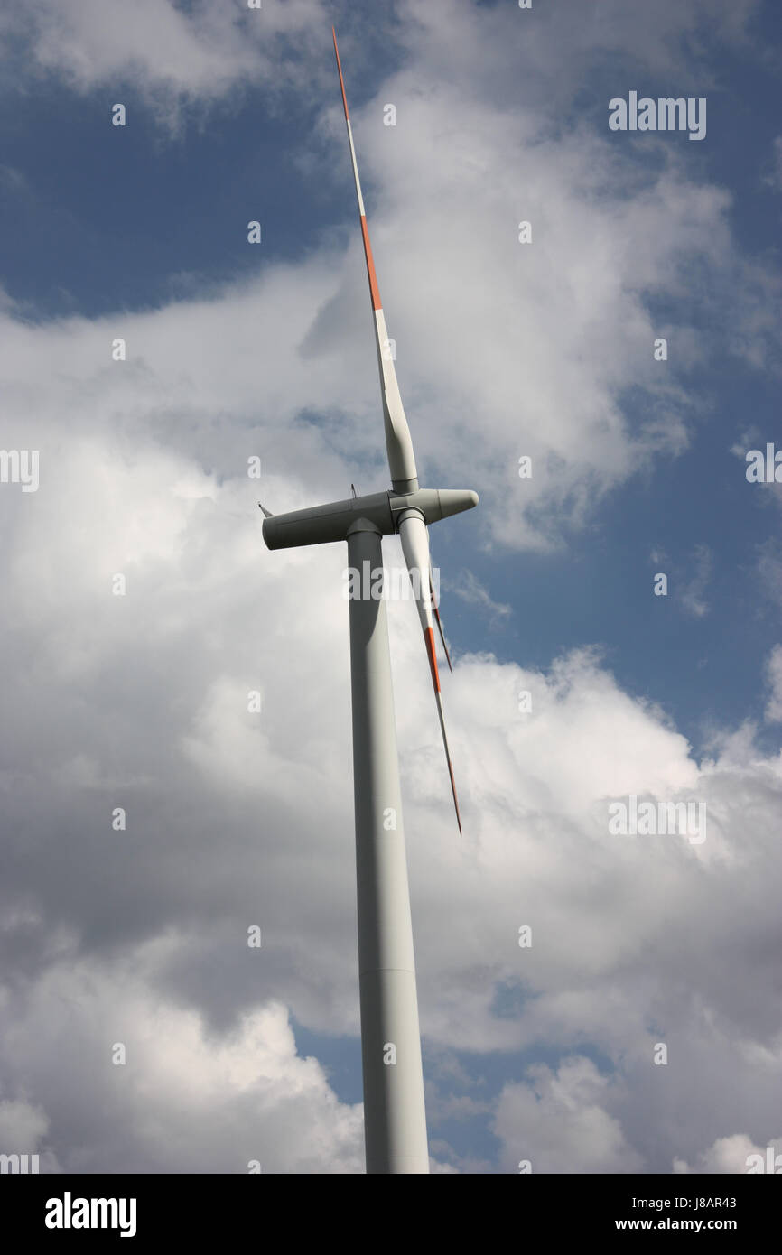 power station, wind force, wind energy, pinwheel, blue, environment ...