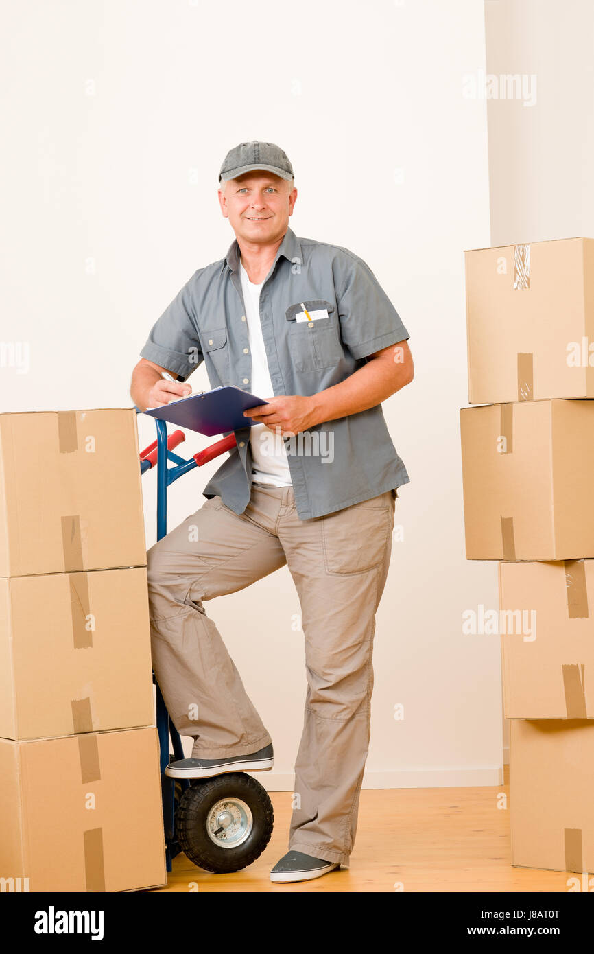 interior, uniform, handsome, professional, messenger, man, senior ...