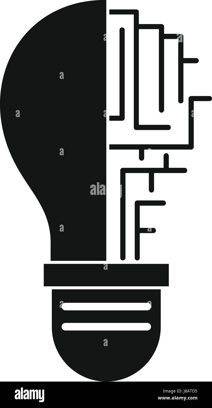 Circuit board inside light bulb icon simple Stock Vector Image & Art ...