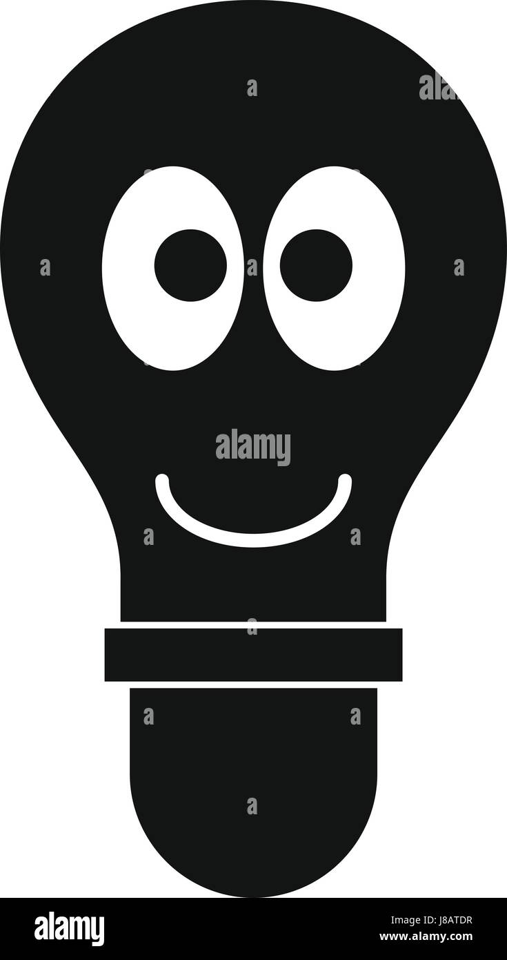 Smiling light bulb with eyes icon simple Stock Vector Image & Art - Alamy