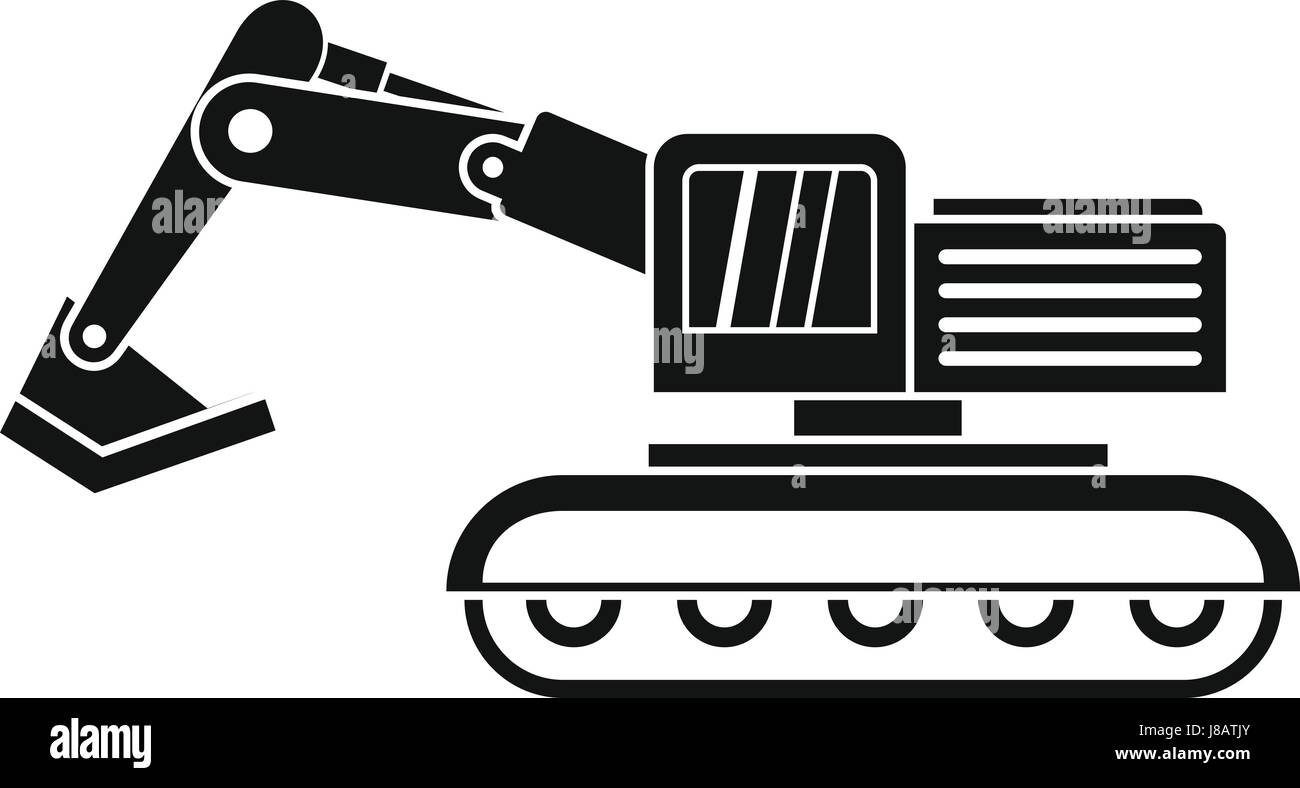 Excavator icon simple Stock Vector Image & Art - Alamy