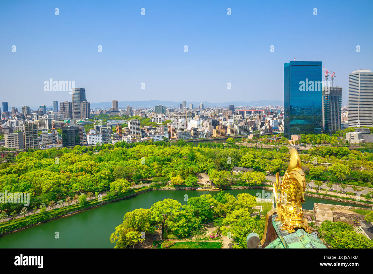 Aerial panorama osaka castle hi-res stock photography and images - Alamy