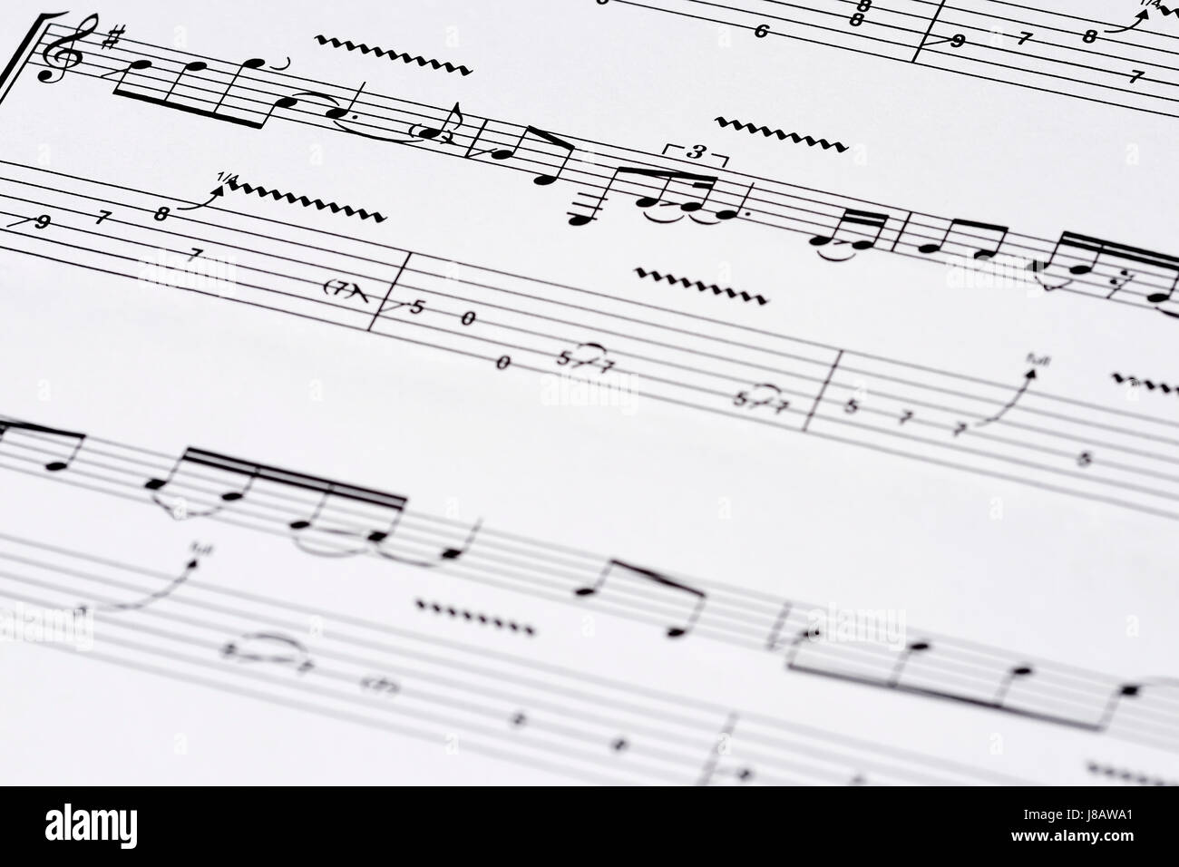 Sheet music tab hi-res stock photography and images - Alamy