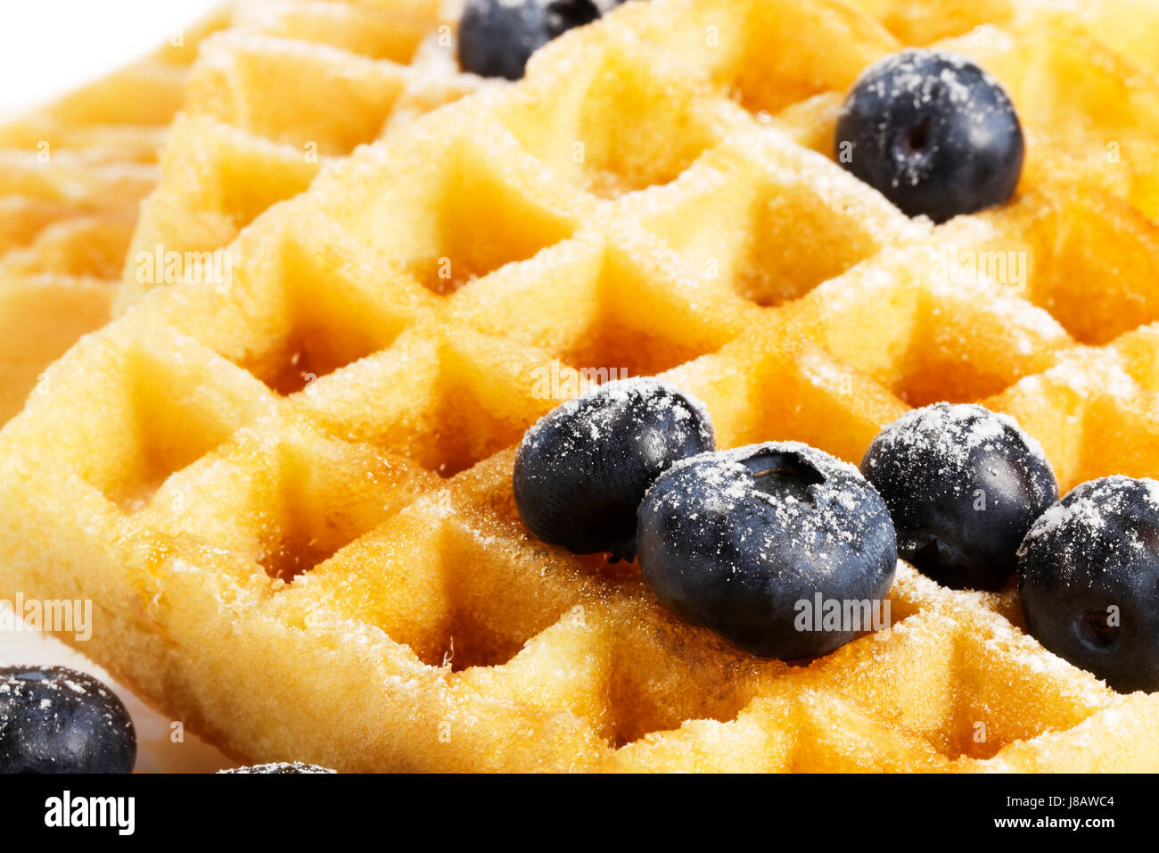 blueberries on waffles with syrup Stock Photo - Alamy