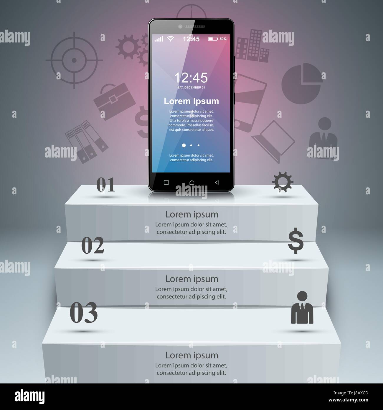 3D infographic. Smartphone icon Stock Vector Image & Art - Alamy