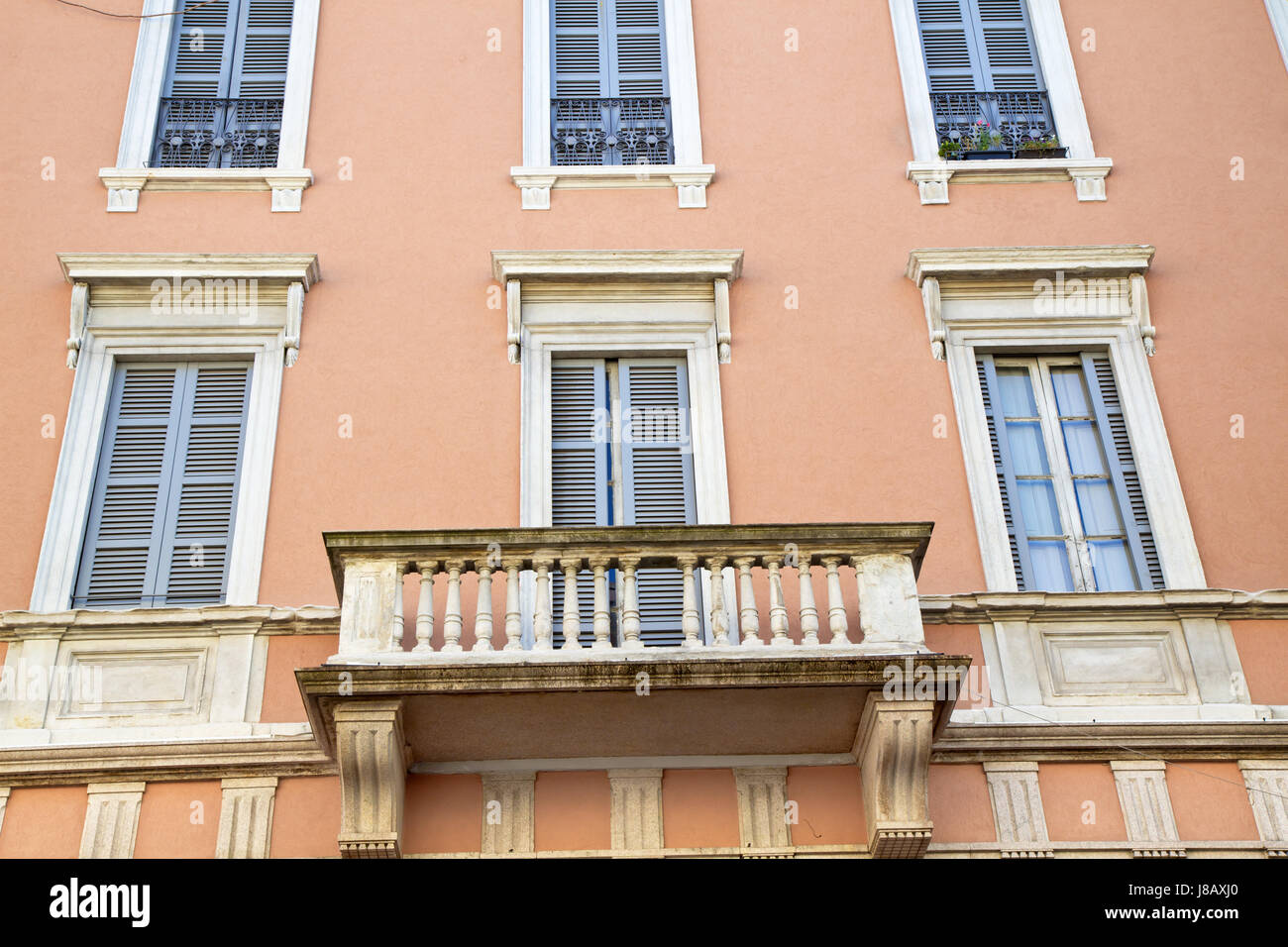 historical apartment house in a small italian town Stock Photo - Alamy