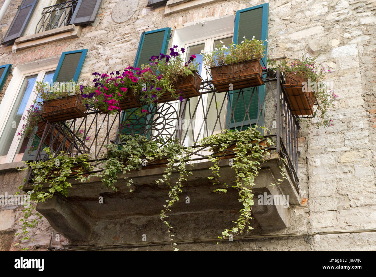 historical apartment house in a small italian town Stock Photo - Alamy