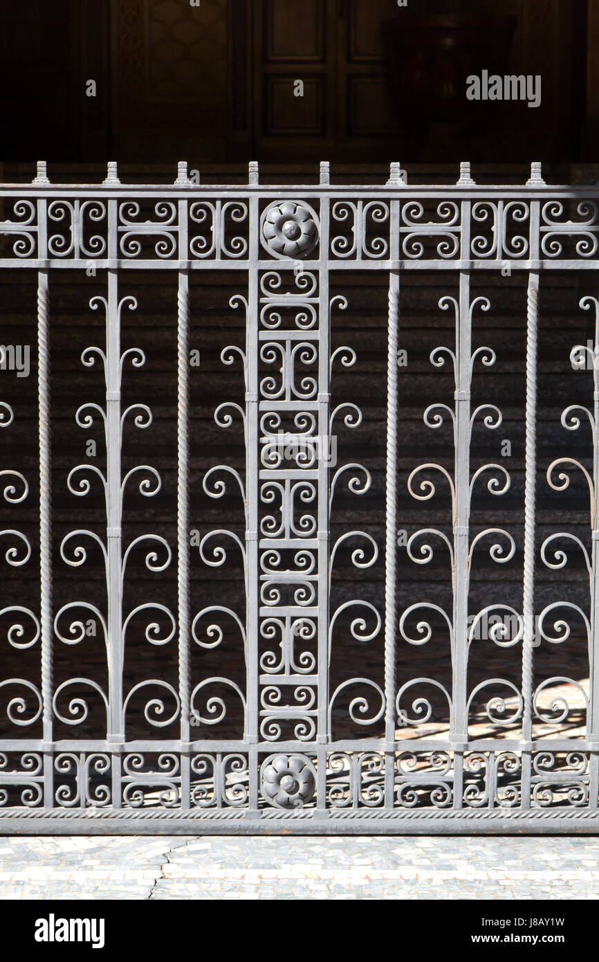 wrought iron gate in italy Stock Photo - Alamy