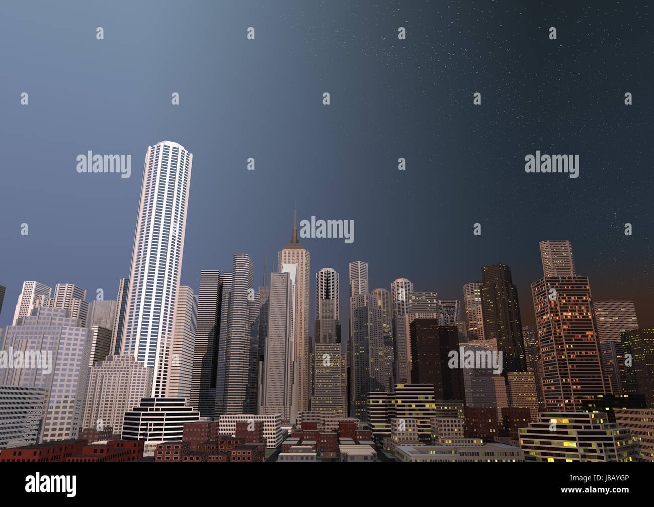 city, town, night, nighttime, style of construction, architecture Stock ...