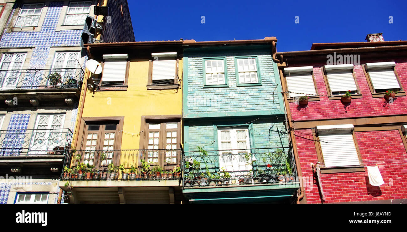 city, town, colour, portugal, style of construction, architecture Stock ...
