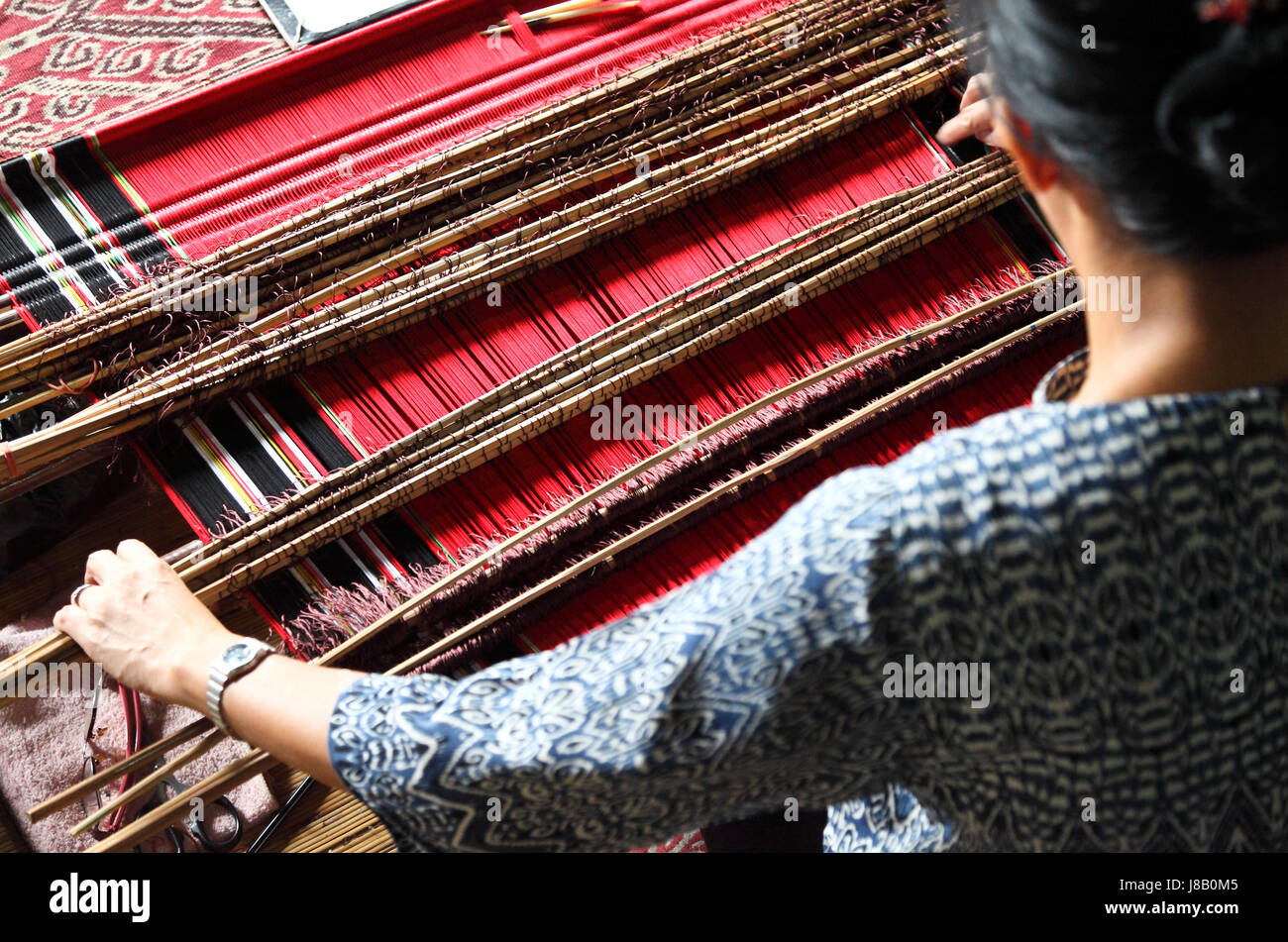 detail, malaysia, traditional, fabric, robot, automatic machine ...