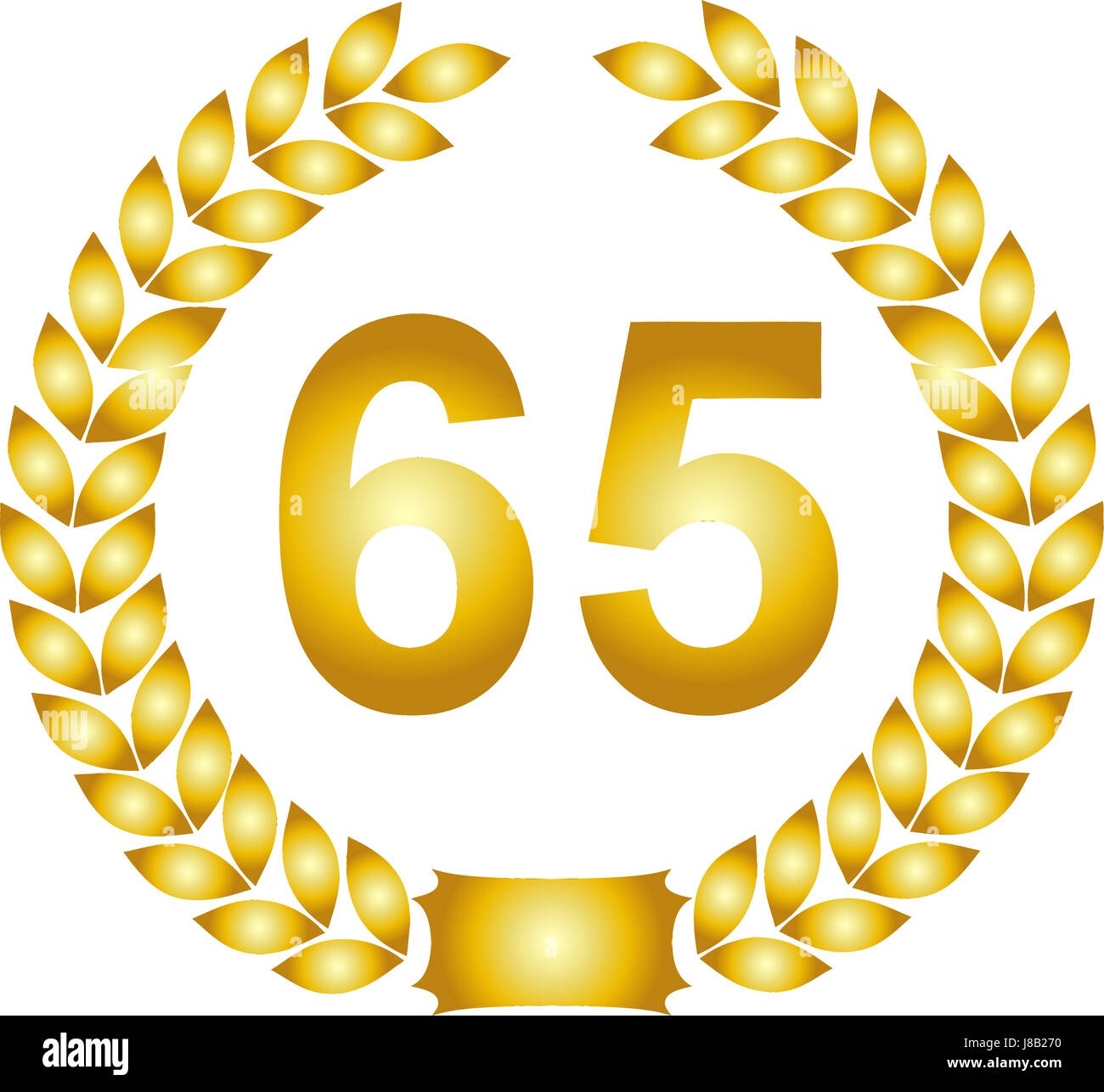 golden laurel wreath 65 years Stock Photo - Alamy