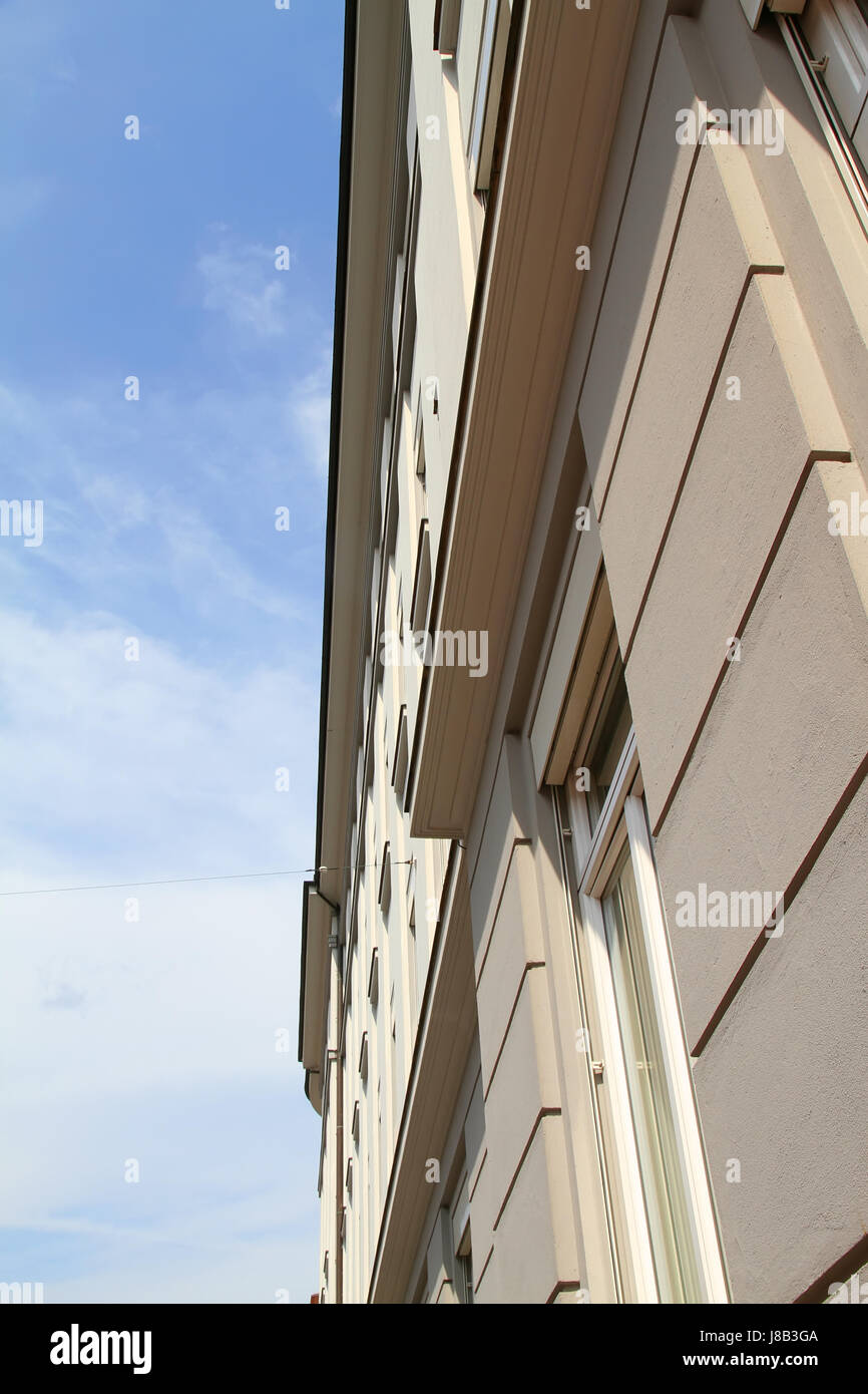 blue, house, building, window, porthole, dormer window, pane, wall ...