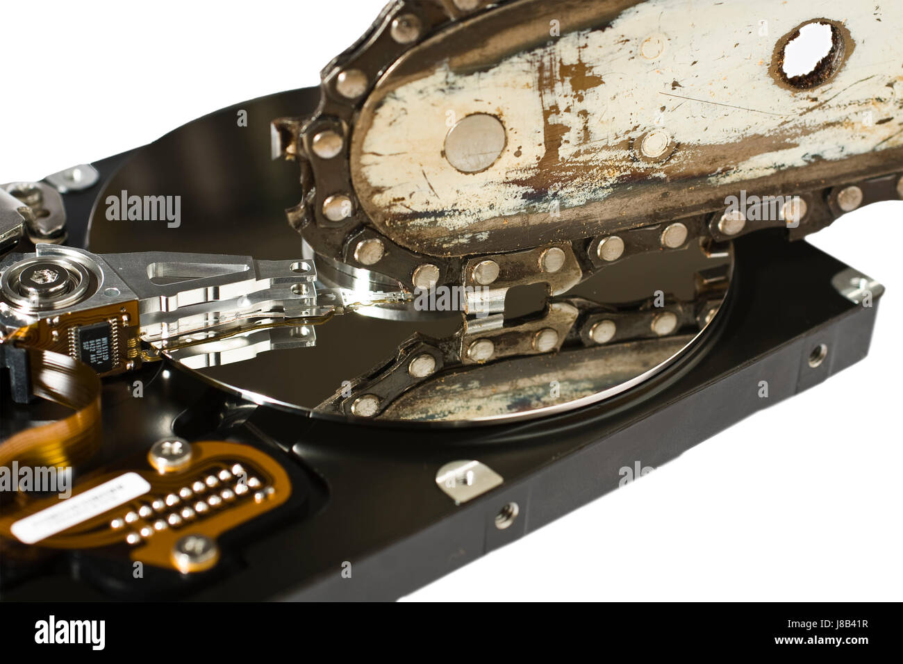 chain saw and hard drive Stock Photo - Alamy