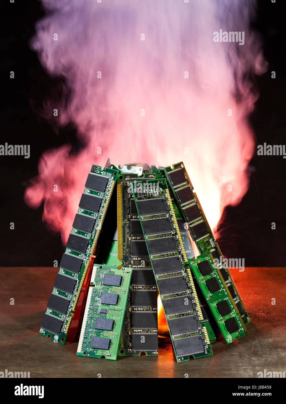 burning computer memory Stock Photo - Alamy