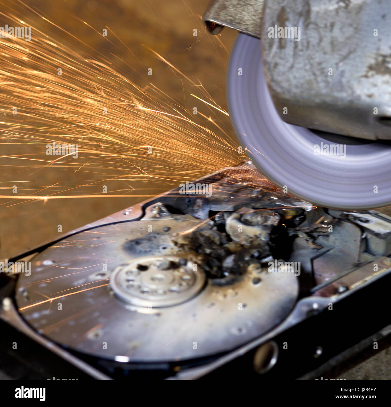 destructed open hard disk Stock Photo - Alamy