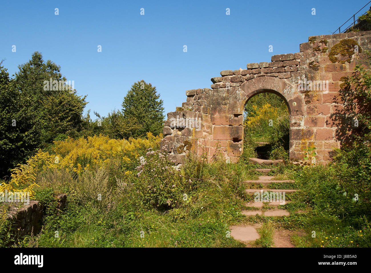 stairs, goal, passage, gate, archgway, gantry, wall, ruin, medieval ...