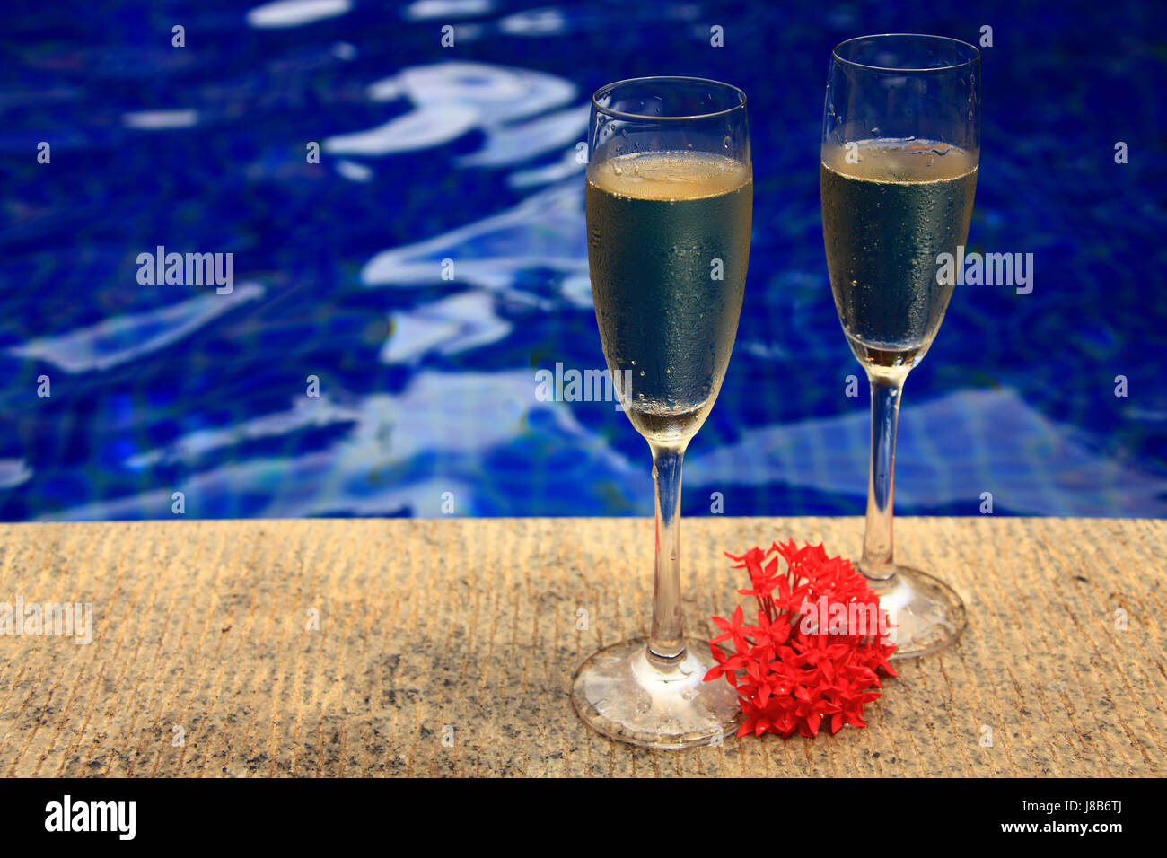 champagne, sparkling wine glass, pool, drunken, alcoholized ...