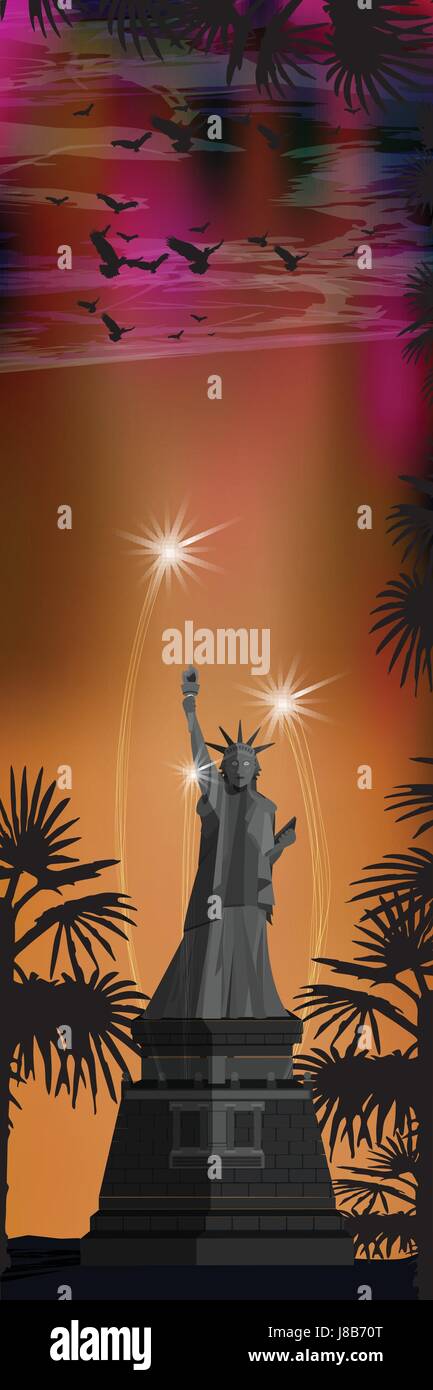 Independence day usa, vector. Illustration for your design. Statue of ...