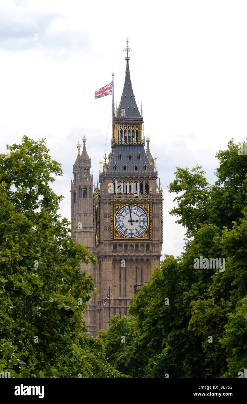 tower, buildings, london, england, parliament, landmark, clock, flag ...