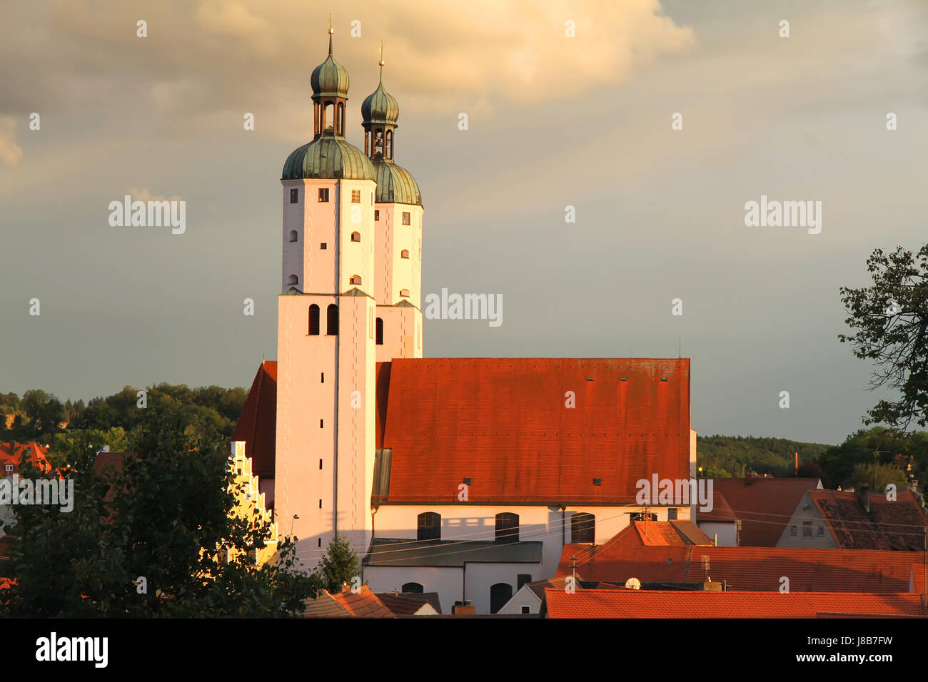 blue, tower, religious, church, city, town, window, porthole, dormer ...