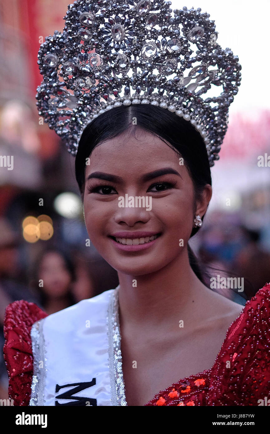 A young Filipino Beauty Queen takes part in San Isidro Pahiyas Festival ...