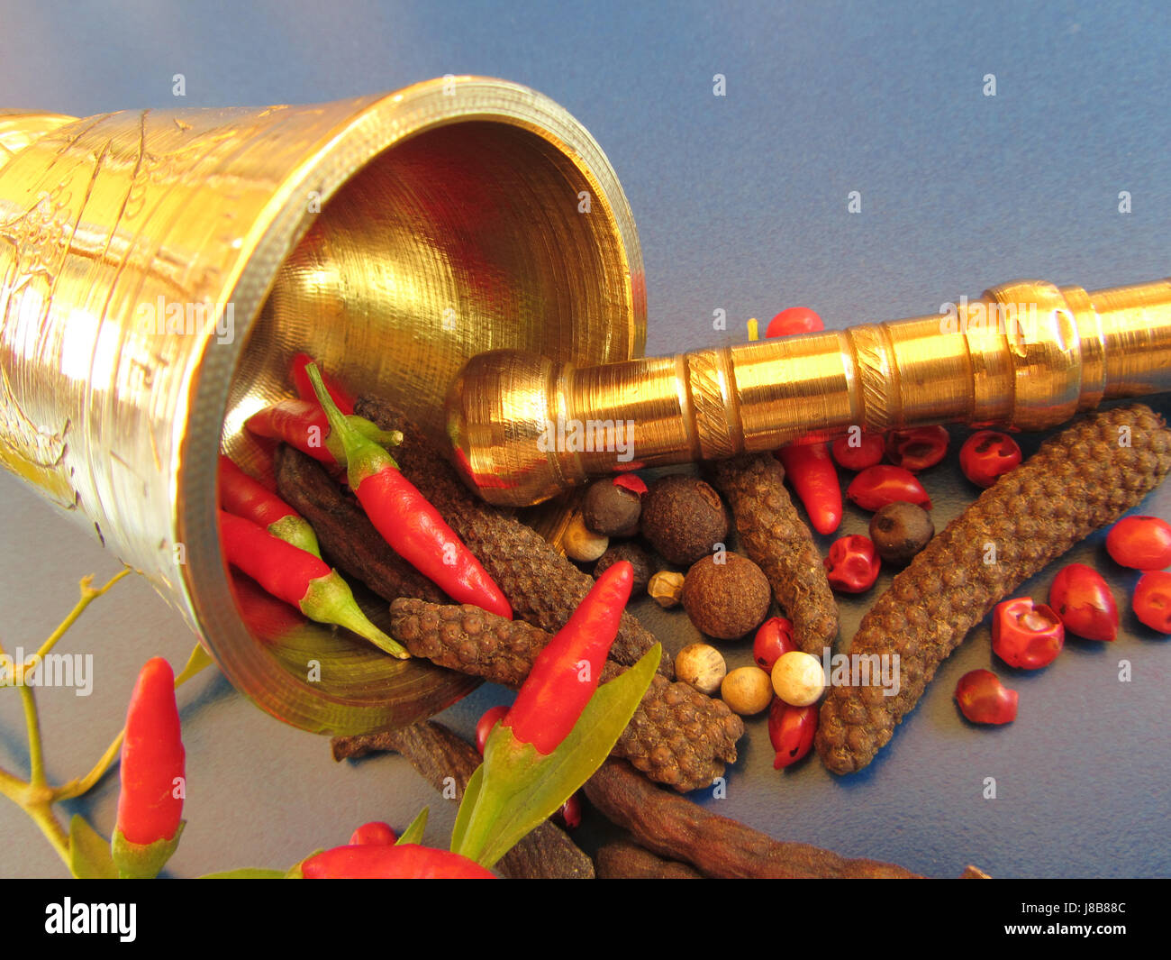 pepper, red peppers, pestle, mortar, juniper, berry, taste, food ...