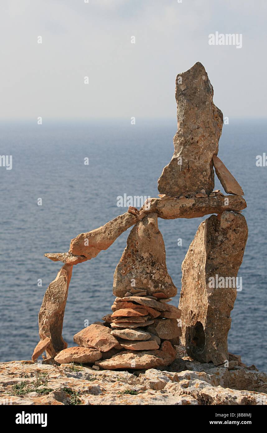 tower, work of art, relaxation, stone, beach, seaside, the beach ...