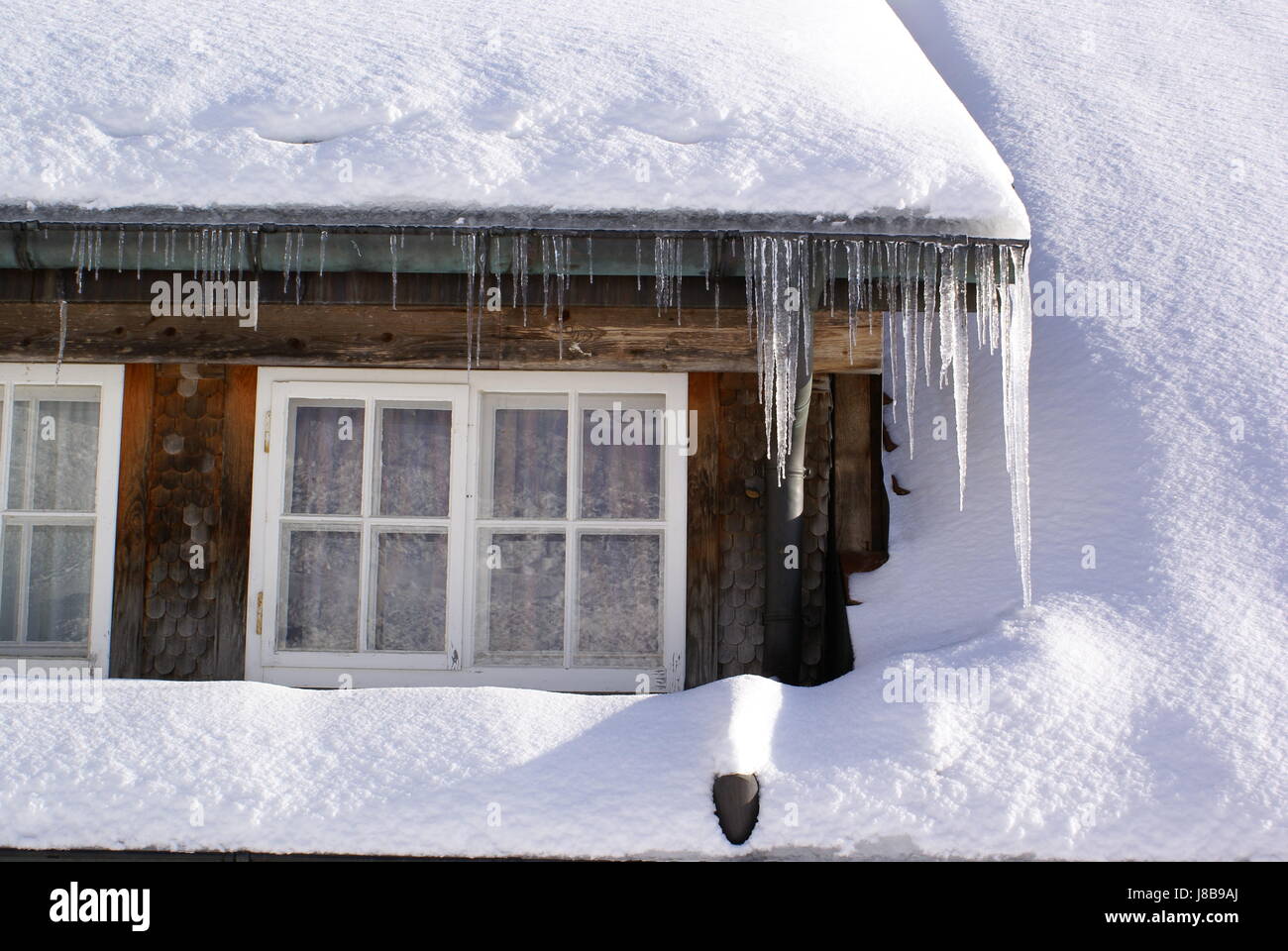 house, building, winter, window, porthole, dormer window, pane, snowy ...