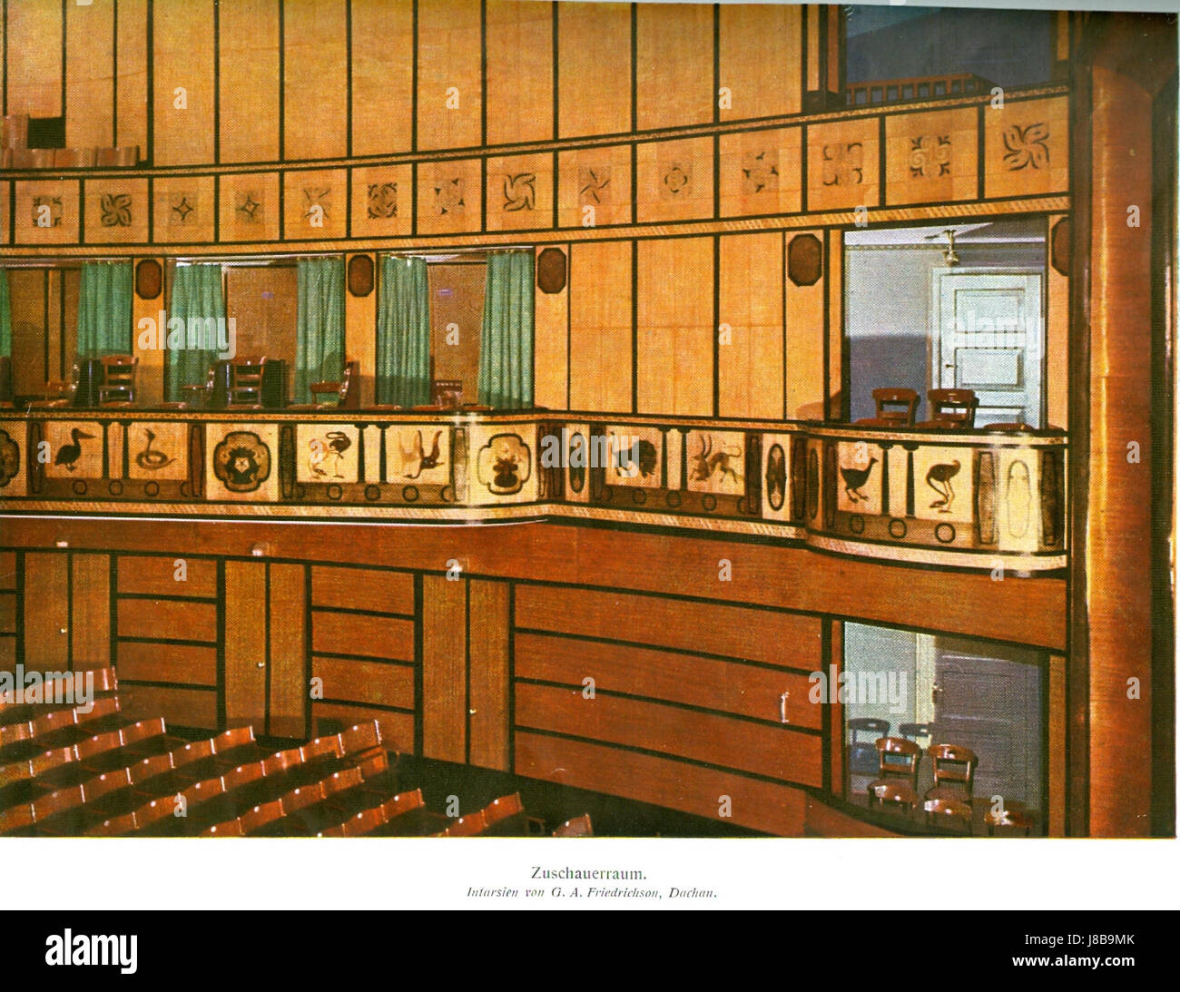 Heilbronn, Altes Theater, Zuschauerraum, Intarsien, Gustav Adolf ...