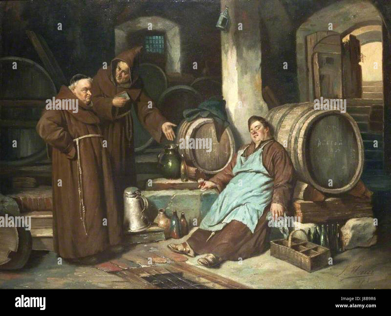 Joseph haier monks in a cellar 1873 hi-res stock photography and images ...